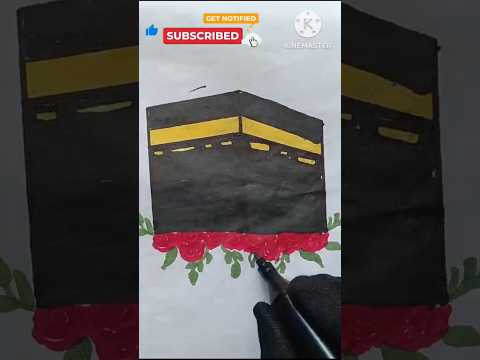 how to draw Kaaba π | makka drawing | Kaaba drawing tutorial | khana e kaaba calligraphy #shorts