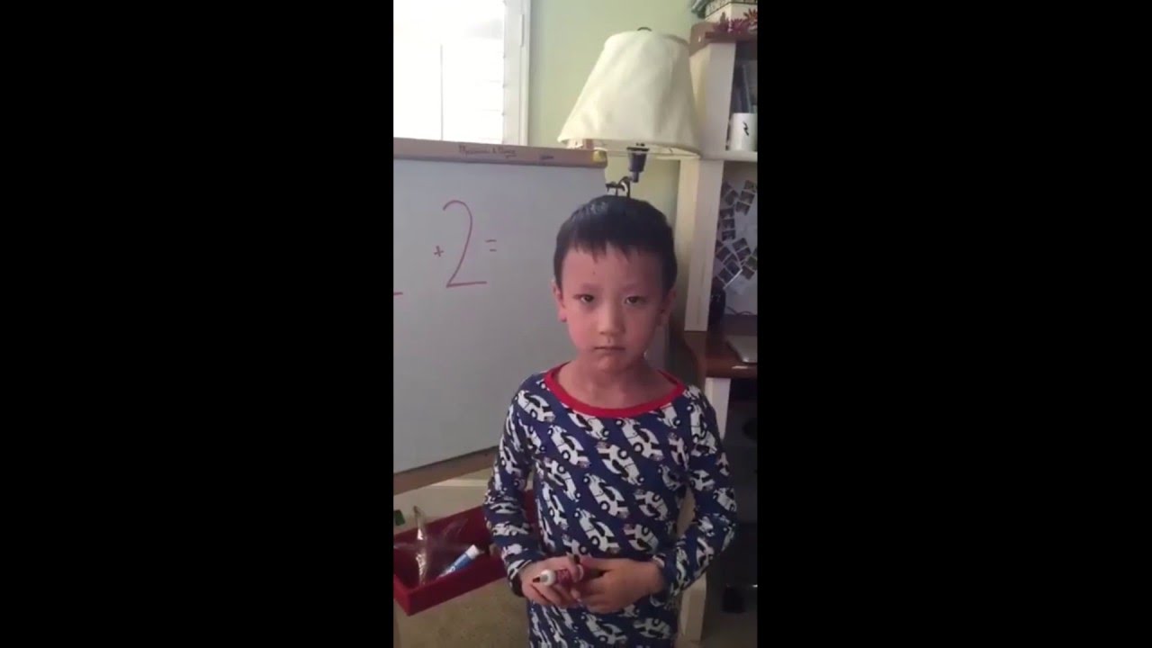 Little boy fails adding two numbers: 1+2=