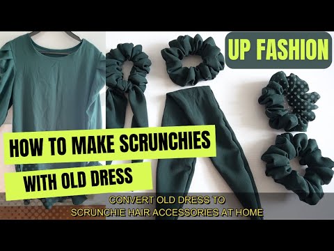 DIY How To Make Scrunchie Hair Accessories With Old Dress At Home #scrunchies #diyhairaccessories