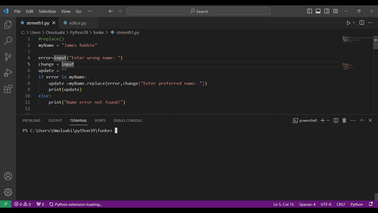 Python string replace method