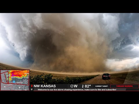LIVE Kansas Tornado Outbreak Chase - Violent Long Track Tornadoes Likely
