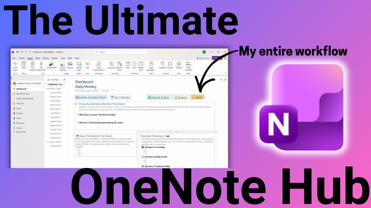 The Ultimate OneNote Hub Template for Work Organization | OneNote Planner + Workflow System
