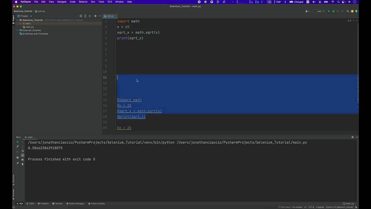 How to take the square root of a number using Python