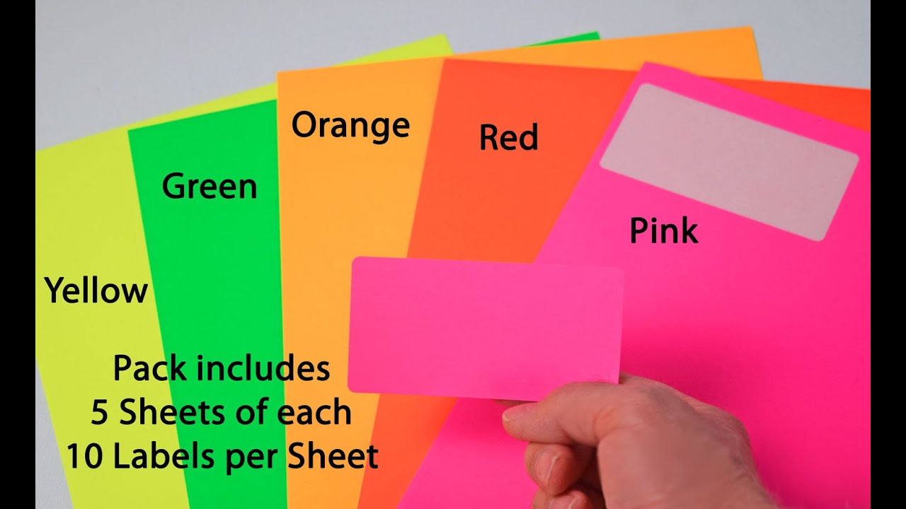Fluorescent Labels in assorted colors