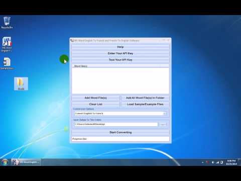 How To Use MS Word English To French and French To English Software