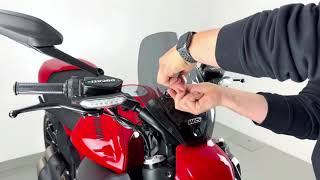 Plexi motocyklu WRS TOURING pro DUCATI DIAVEL V4 1200 ABS rok 2023, výška plexi 33,5 cm, šíře ...