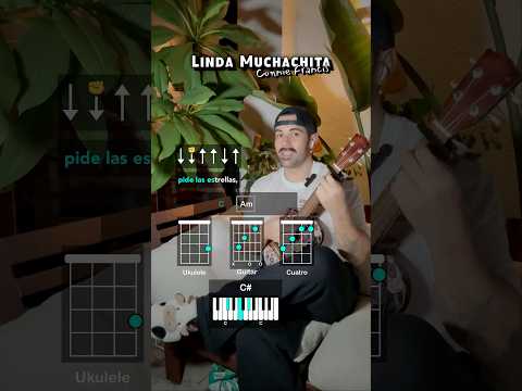 Linda Muchachita - Connie Francis - ukulele, guitarra, cuatro y piano - tutorial acordes rasgueo