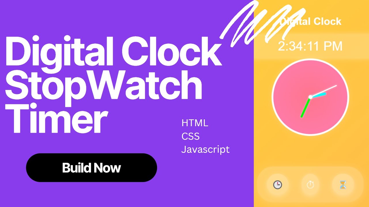🕰️ Digital Clock with Stopwatch & Timer | HTML, CSS, JavaScript | Beginner Friendly With Code