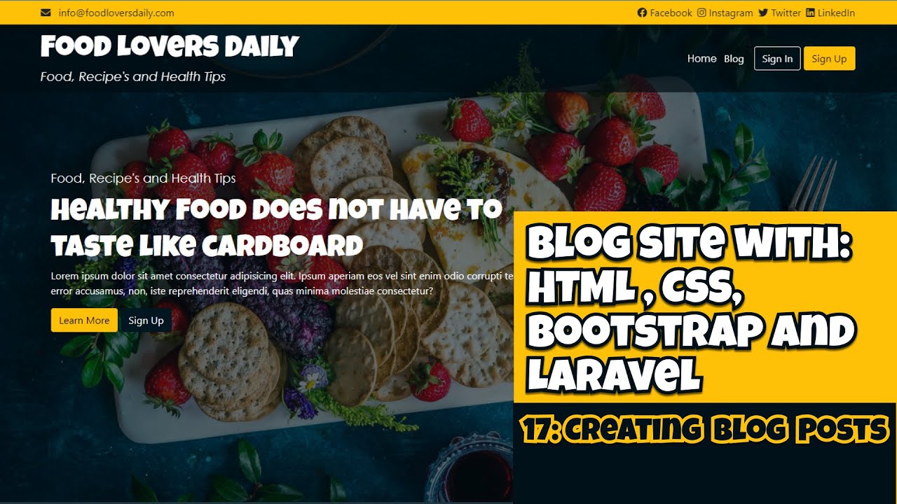 Blog Site with HTML, CSS, Bootstrap n Laravel: 17 Creating Blog Posts