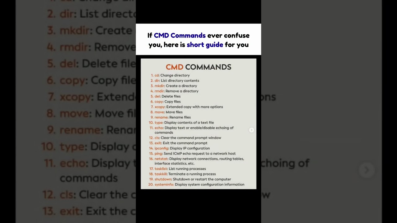 CMD Commands Cheat Sheet | Windows Command Prompt Guide 🚀