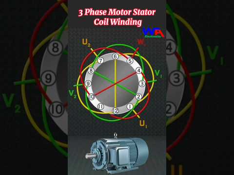 3 Phase Motor Stator Coil Winding #motor #electricalwork #electrical