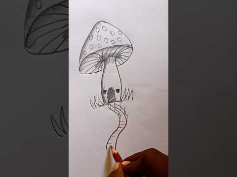 How to draw mushroom house🍄 🏠..