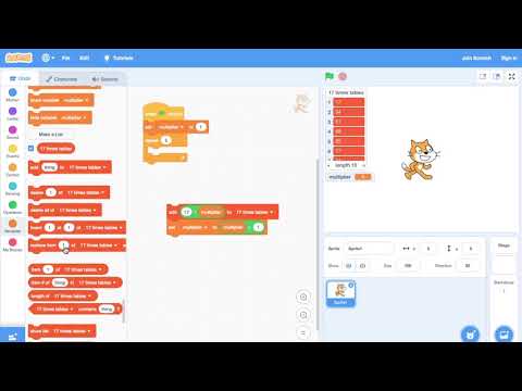 Intro to lists in scratch