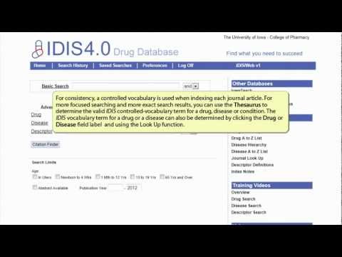 Thesaurus Search - IDIS Drug Database