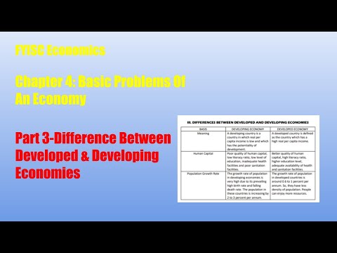 FYISC Chapter 4- Difference Between Developed and Developing Economies