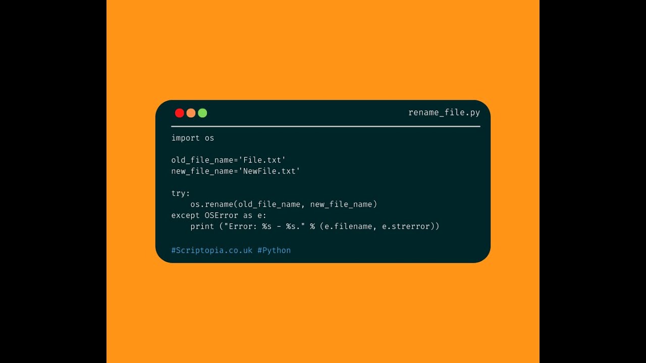 Python OS - Rename a file using Python