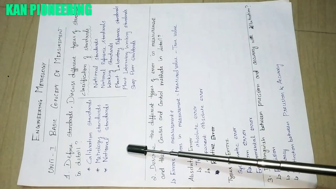 Engineering Metrology Exam preparation part-1 | Important Questions with Keywords