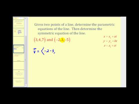 Parametric Equations of a Line in 3D
