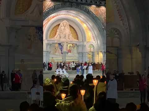 Hail Mary in Cantonese Chinese, part of an international rosary on Divine Mercy Sunday 2024
