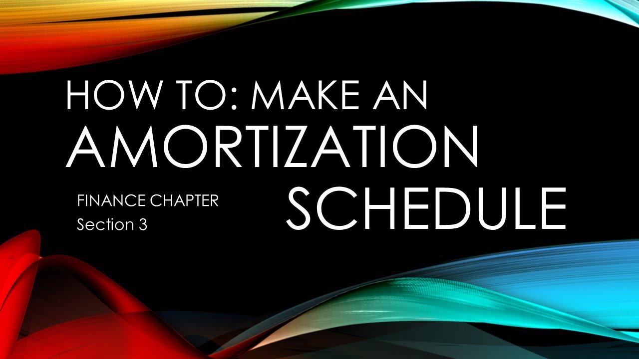 How to Make an Amortization Schedule– Finance Chapter Section 3 Borrowing