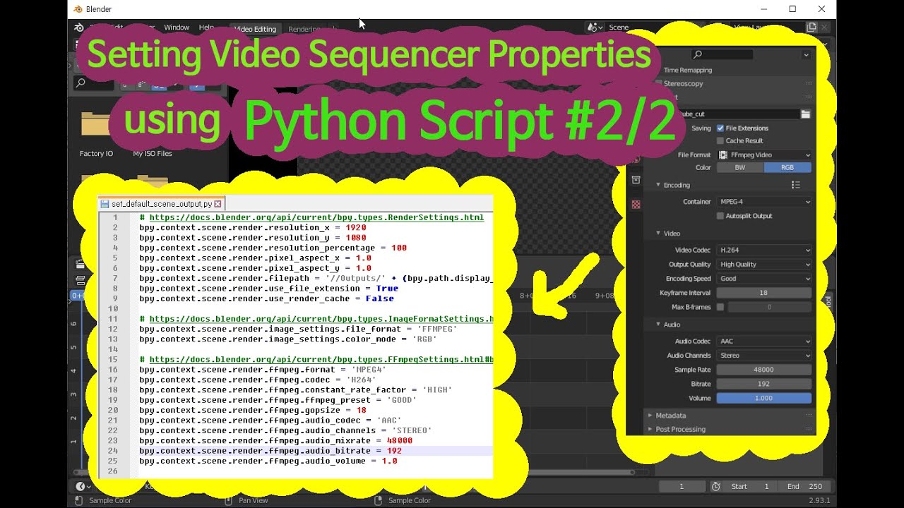 How to build the python script that sets the rendering parameters.