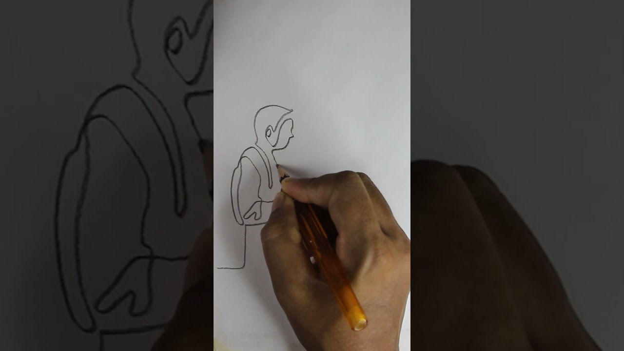 Drawing Two People Talking in One Line | Easy One Line Drawing Tutorial #oneline #art #drawing