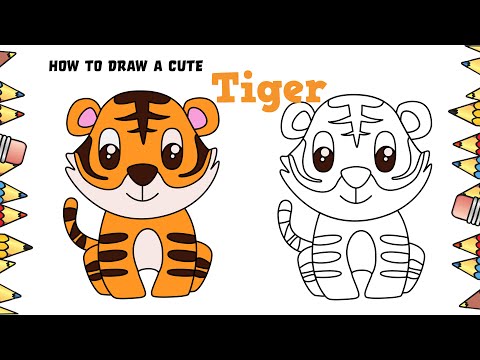 How To Draw A Cute Tiger Cartoon [Easy and Step By Step]