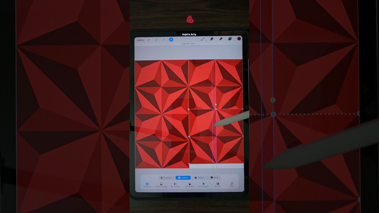 Simple Red Seamless Pattern on Procreate #artshorts #procreatetutorial #quick