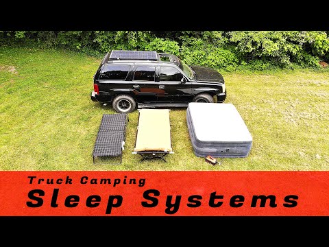 Tent Camping Sleep system comparison, for car and truck campers. Teton, Coleman, Intex