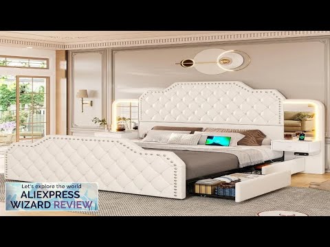 Queen Size 53” Tall Platform Bed Frame With 4 Storage Drawers Built Review