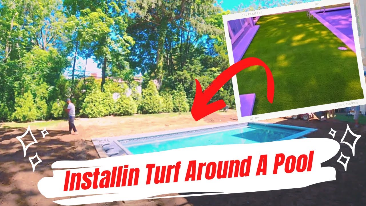 How to install artificial GRASS around pool - The best synthetic TURF ever