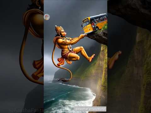 Lord Hanuman saves a school bus 🙏 Jai Shree Ram 🙏Keejo Kesari Ke Lal #ram #hanuman #shorts #aifusion