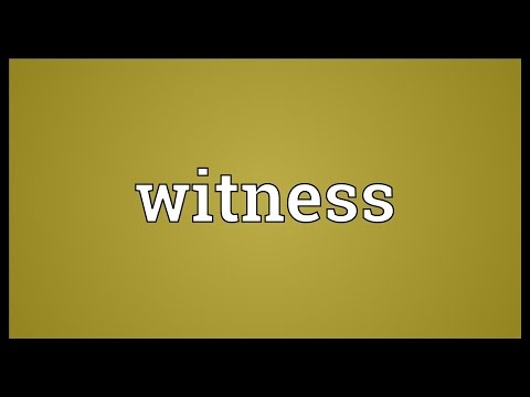 Witness Meaning