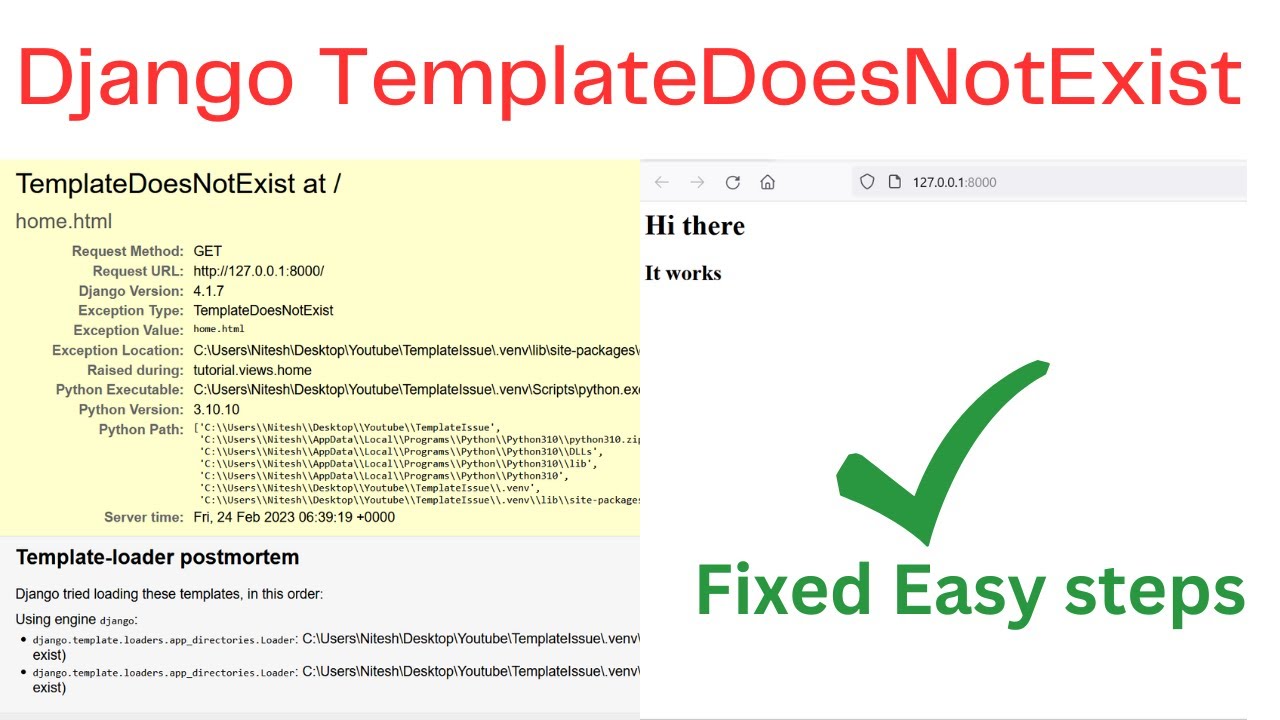 How to fix Django TemplateDoesNotExist