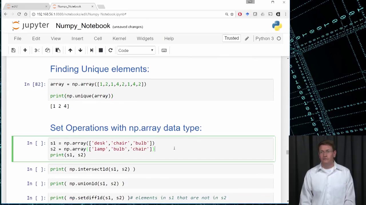 62 Numpy, Statistical, Sorting, and Set Operations