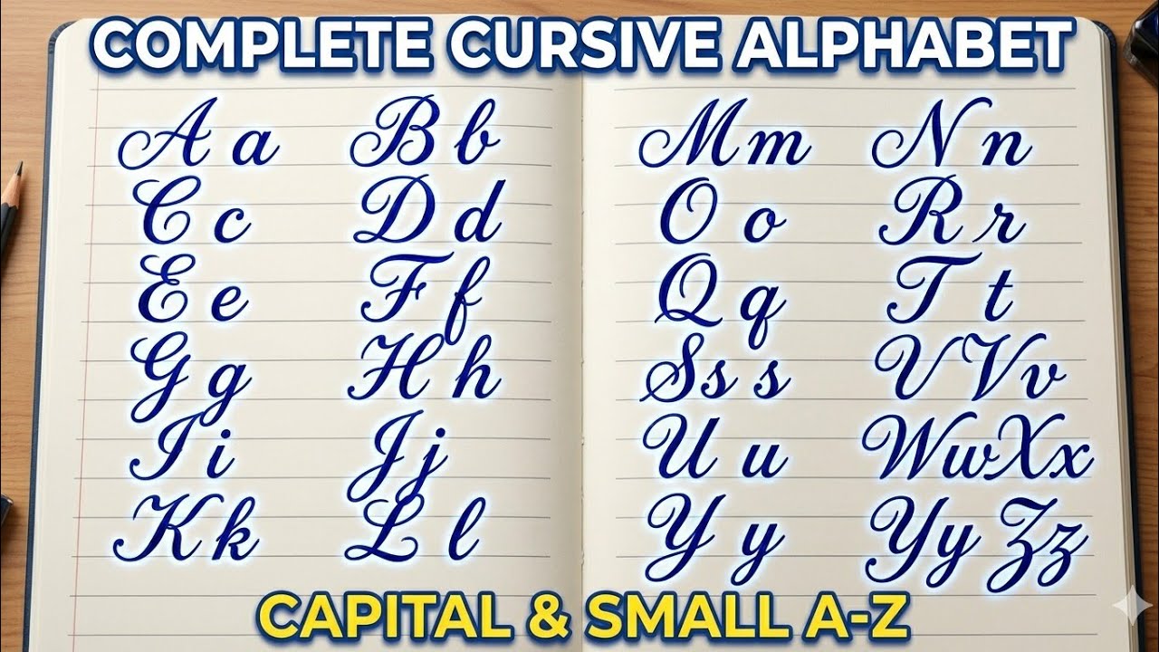 Cursive writing A to Z for beginners 
