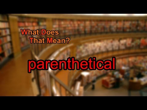 What does parenthetical mean?