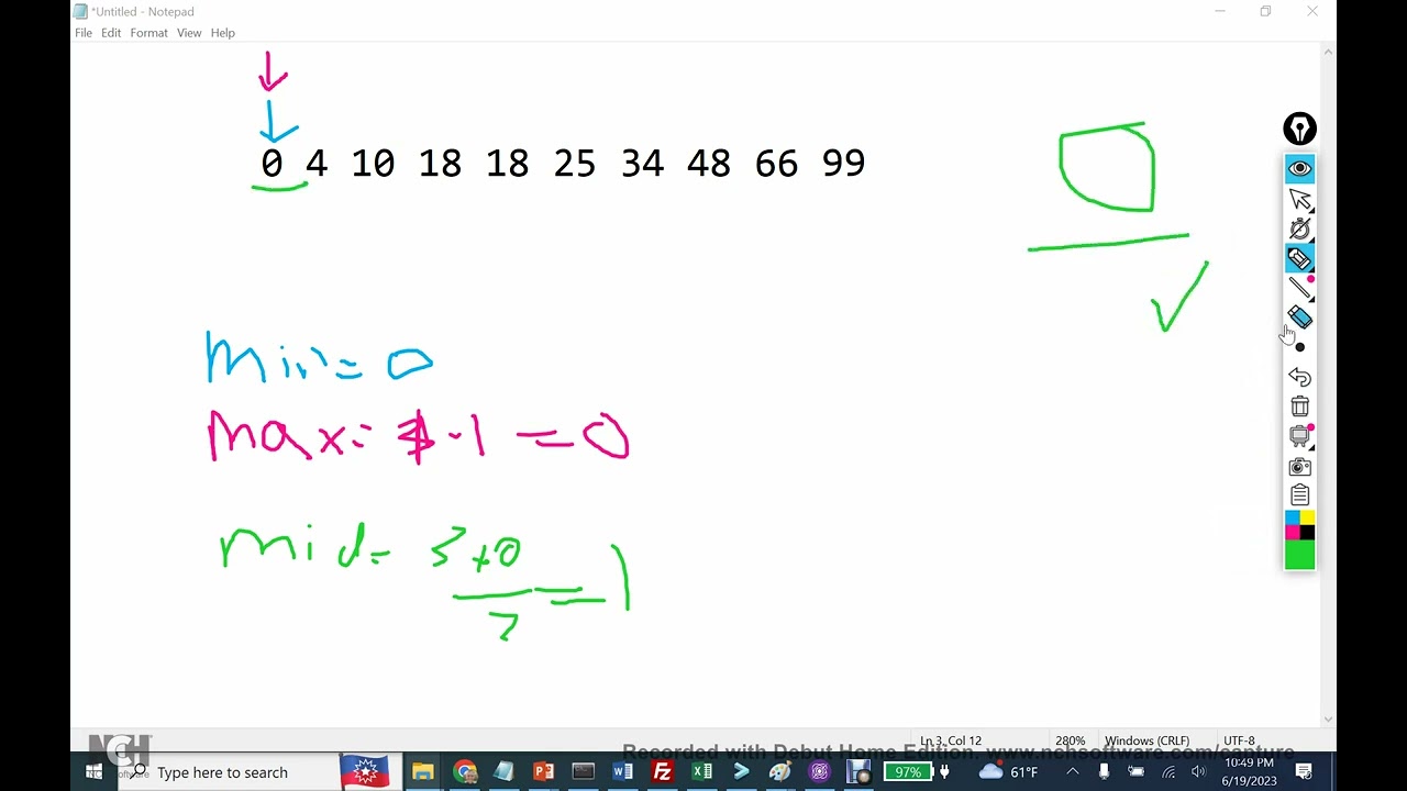 Visualize It - Homework 3-2 - Binary Search Array Example