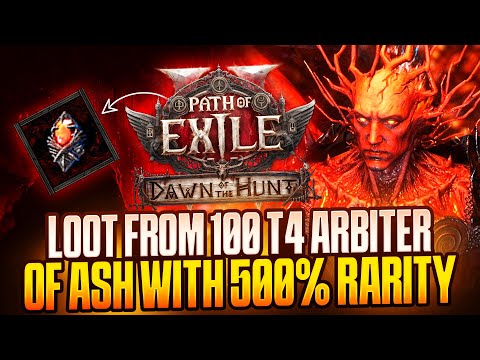 POE 2 - Loot from 100 Arbiter of Ash with 500% Rarity!