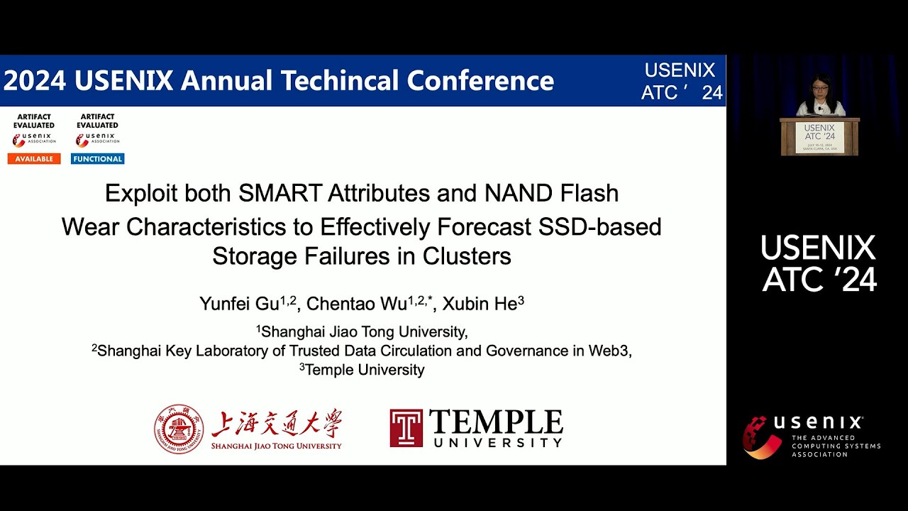 USENIX ATC '24 - Exploit both SMART Attributes and NAND Flash Wear Characteristics to Effectively...