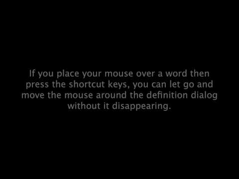 Mac OS X Definition Shortcut