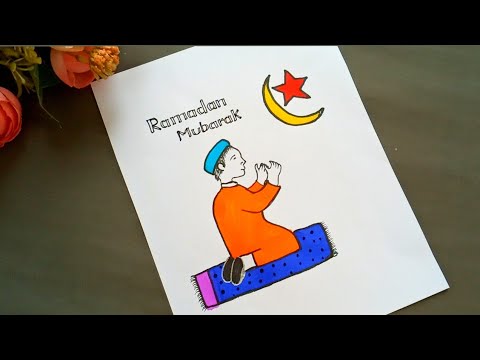 Ramadan Mubarak Drawing🌙 | Step by Step Ramadan Drawing Praying Hands | Ramadan Kareem Drawing |Art
