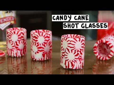 Candy Cane Shot Glasses with Candy Cane Vodka