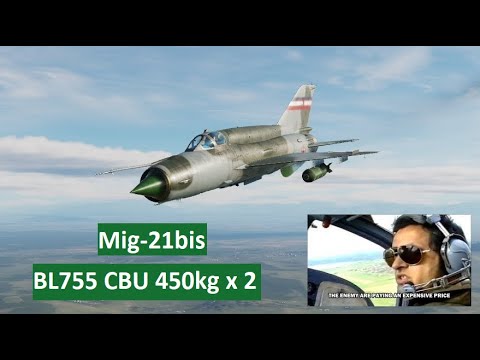 DCS Mig-21bis Dive & Level Bombing BL755 CBU 450kg
