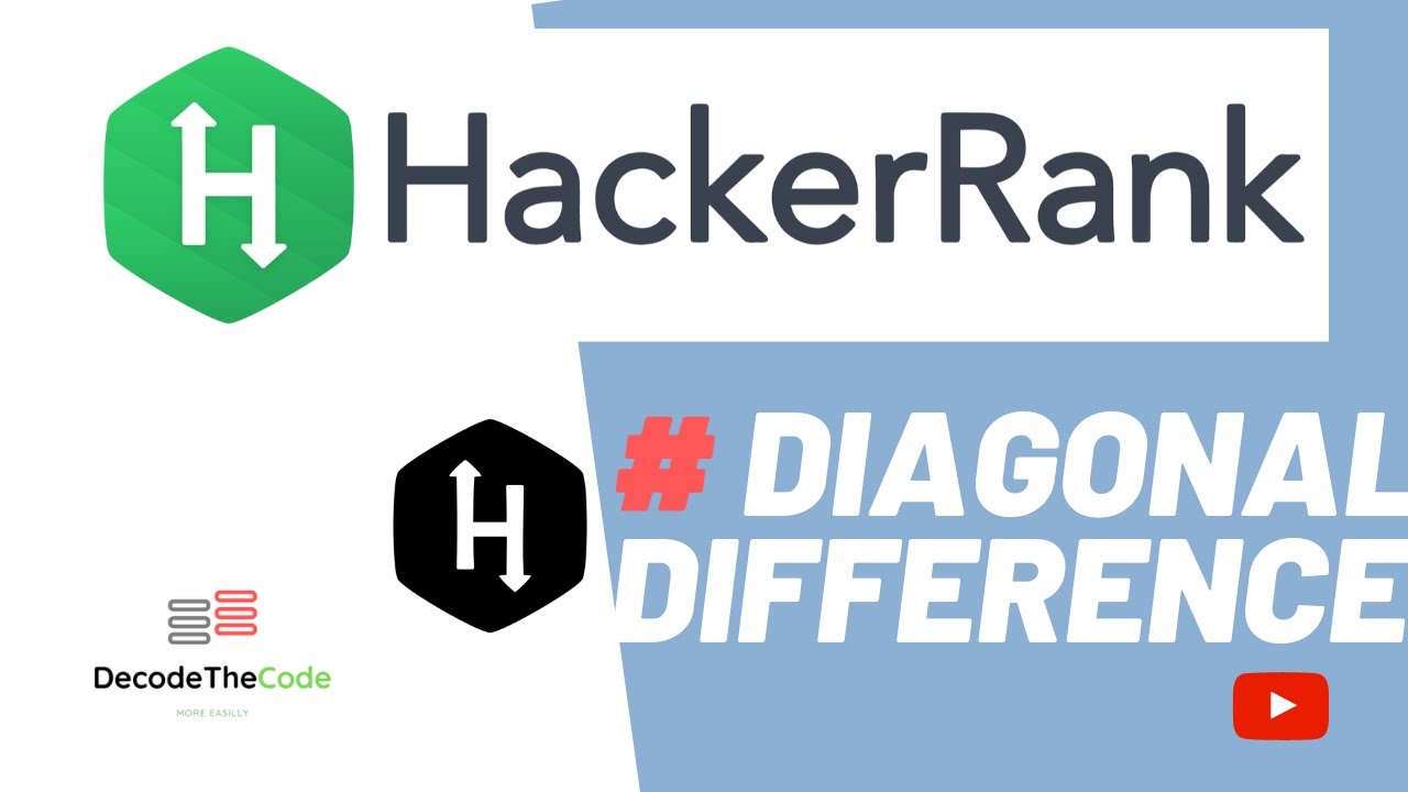 # 5 DIAGONAL DIFFERENCE | |  Hackerrank problem solution by using python