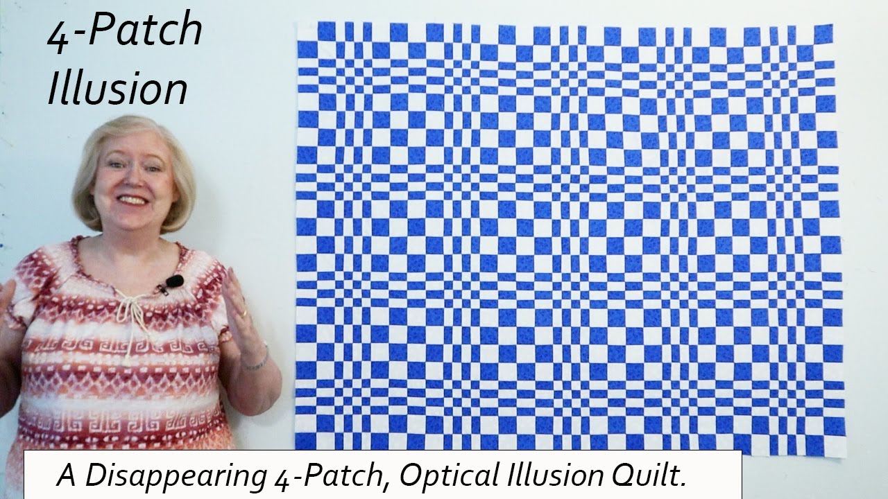 Optical Illusion Quilt is super easy because it is a disappearing 4-Patch.