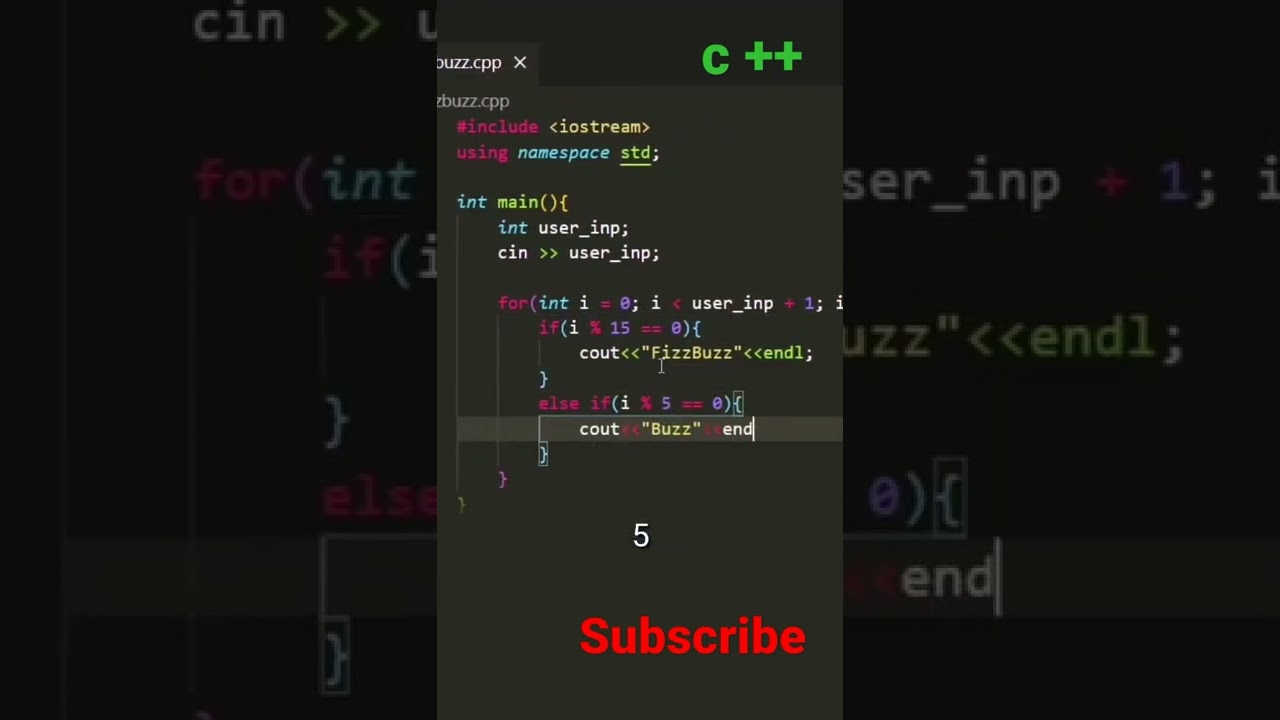 Fizzbuzz Program || programming Tutorial || C++ || Walkthrough || Code short
