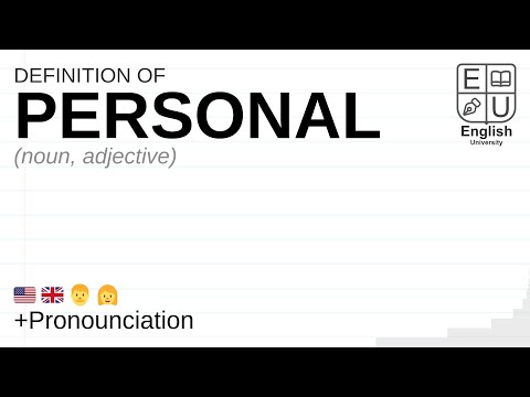 PERSONAL meaning, definition & pronunciation | What is PERSONAL? | How to say PERSONAL
