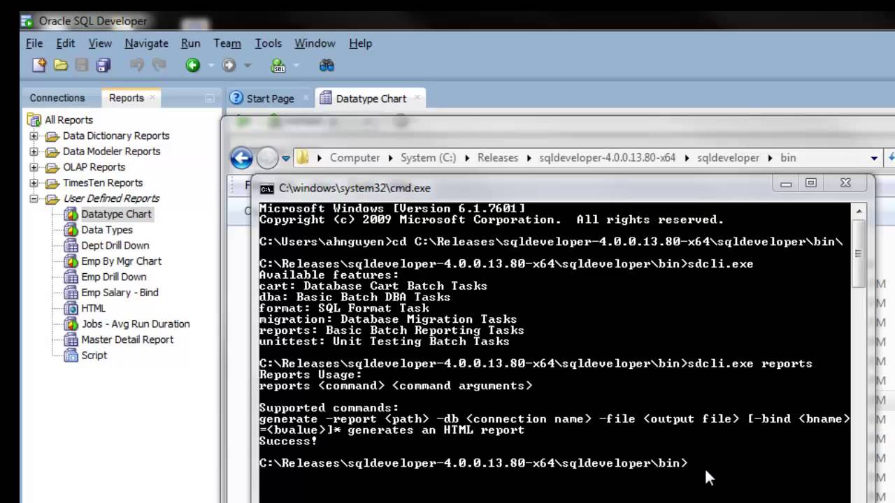 Generate HTML Report using SQL Developer Command Line