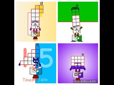 Numberblock Times Table Compilation 13, 14, 15, 16